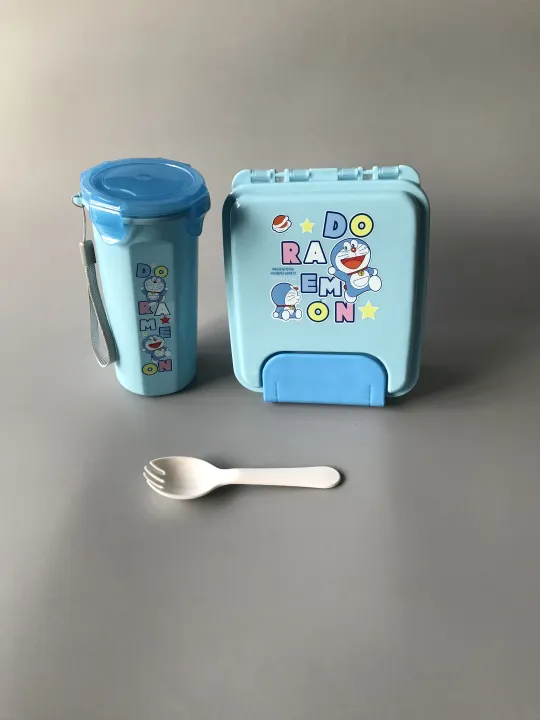Doraemon lunch box with tumbler fork | Lazada PH