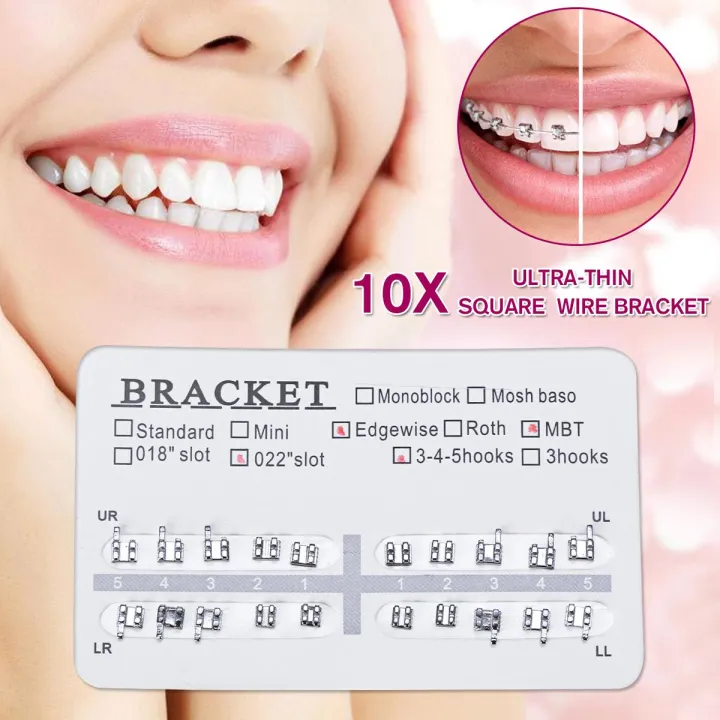 10 Pack Bracket Braces Ultra-thin Square Wire 022 3-4-5 Hooks | Lazada PH