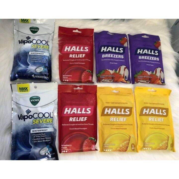 Halls Relief/ Cherry / Strawberry/ Honey Lemon/ Menthol / Vics | Lazada PH