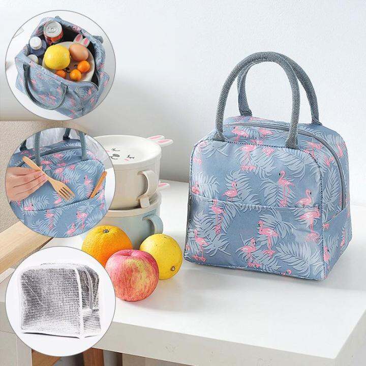 MnKC Functional Pattern Cooler Lunch Box Portable Insulated Lunch Bag ...