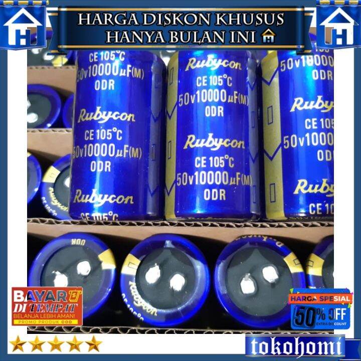 Capacitor Capasitor Kapasitor Elco 10000Uf 10000 Uf 50 V 50V Rubycon Murah Diskon Tokohomi ...
