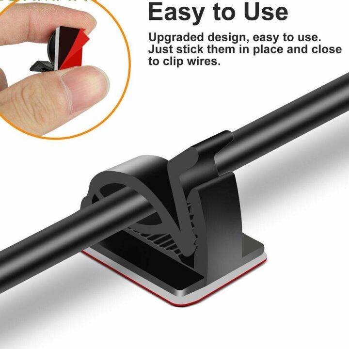 Cable Management Adjustable 50 Pieces Clamps Self-Adhesive Cable ...