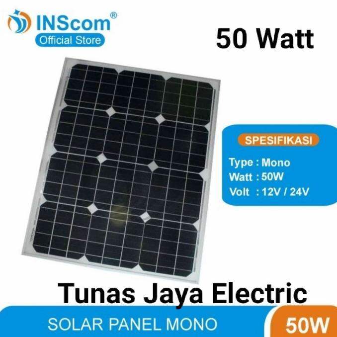 Solar Panel / Panel Surya / Solar Cell 50WP MONO INSCOM -, | Lazada ...