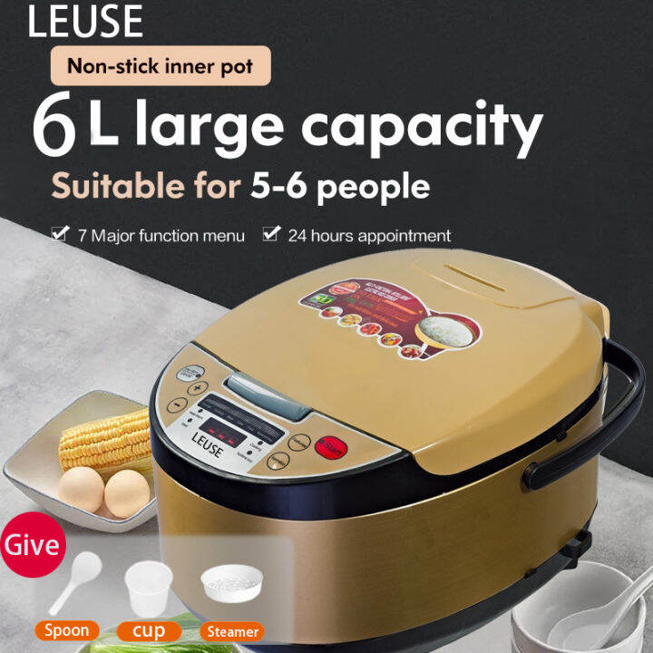 LEUSE Stainless Rice Cooker 6L Standard Large Capacity Multifunctional ...