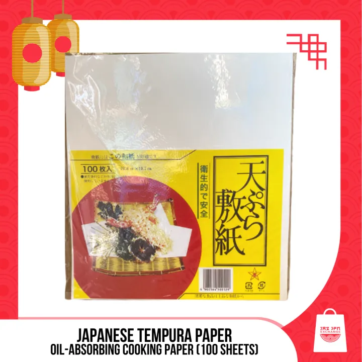 Japanese Tempura Paper (Oil-Absorbing Cooking Paper - 100 sheets ...