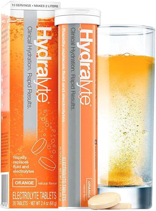 Hydralyte Electrolyte | Effervescent Hydration Orange Flavor Tablets (2 ...