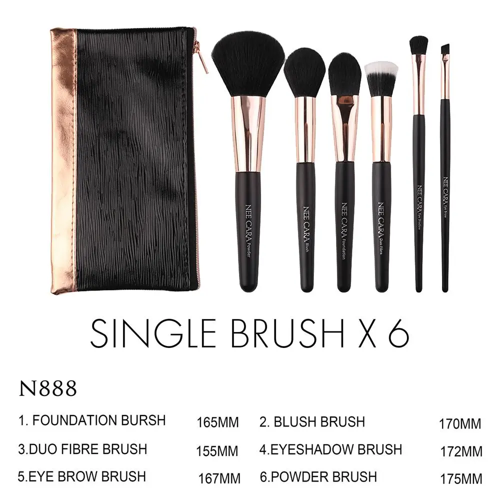 NEE CAEA SINGLE BRUSH 6 PIECE ONE BANG N888 ชุดแปรงแต่งหน้า 6 ชิ้น แปรง ...