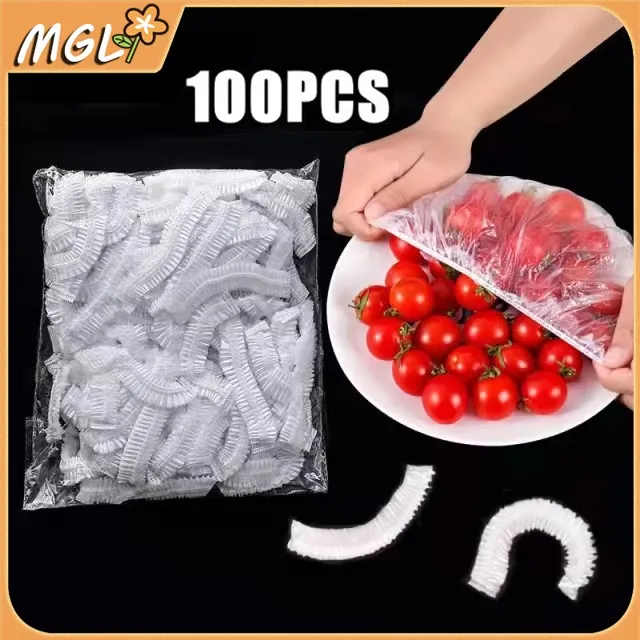 100 PCS food cover for table Disposable Food Covers Elastic Plastic ...