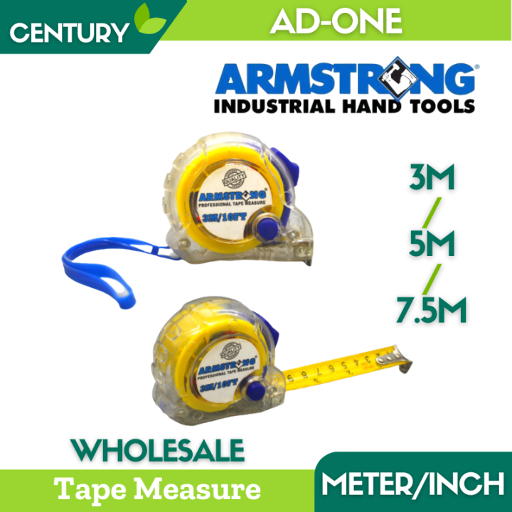 ARMSTRONG Tape Measure Standard 3 / 5 / 7.5 Meter Retractable W Lock ...