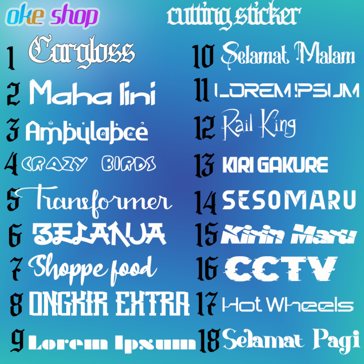 STIKER CUTTING STICKER NAMA HELM LAPTOP MOTOR CUSTOM | Lazada Indonesia