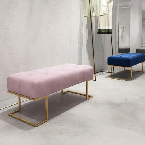 Odette Modern Luxury Long Bench in Metal Frame in Living Room Bedroom ...