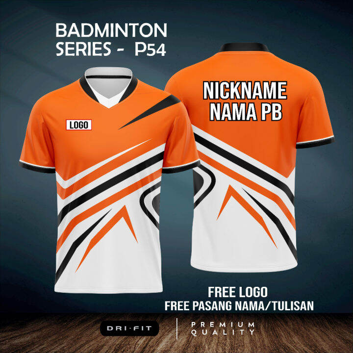 Badminton BADMINTON T-Shirt JERSEY 2023 P54- Can CUSTOM Name And logo ...
