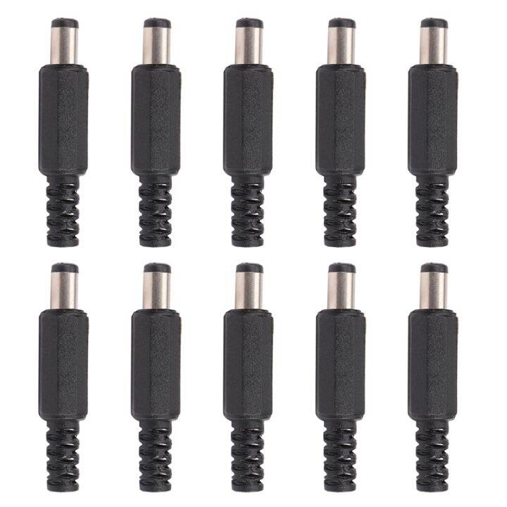 10pcs 5.5x2.1mm Male Solder Dc Barrel Tip Plug Jack Straight Connectors ...