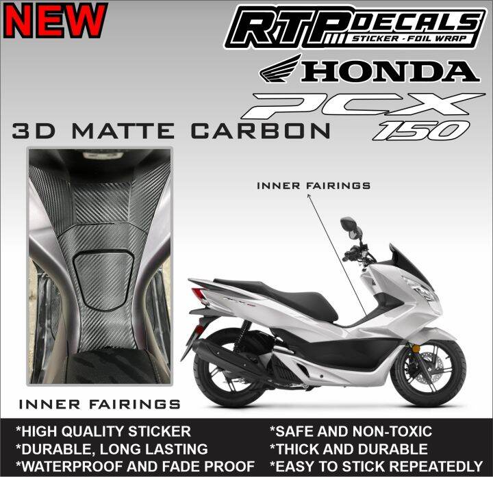 PCX 150 3d Carbon Fiber Accent Inner Fairings Decals Sticker | Lazada PH