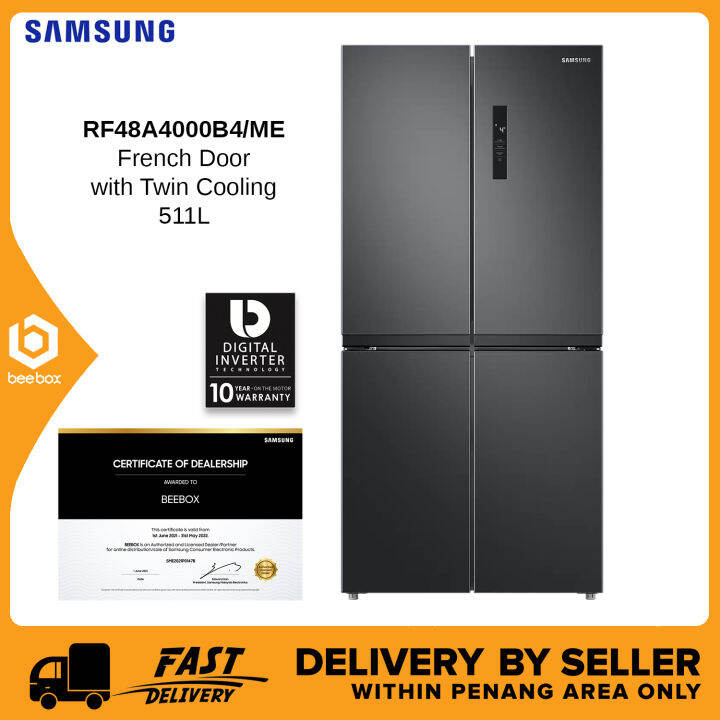 Samsung RF48A4000B4/ME French Door with Twin Cooling, 511L Digital ...