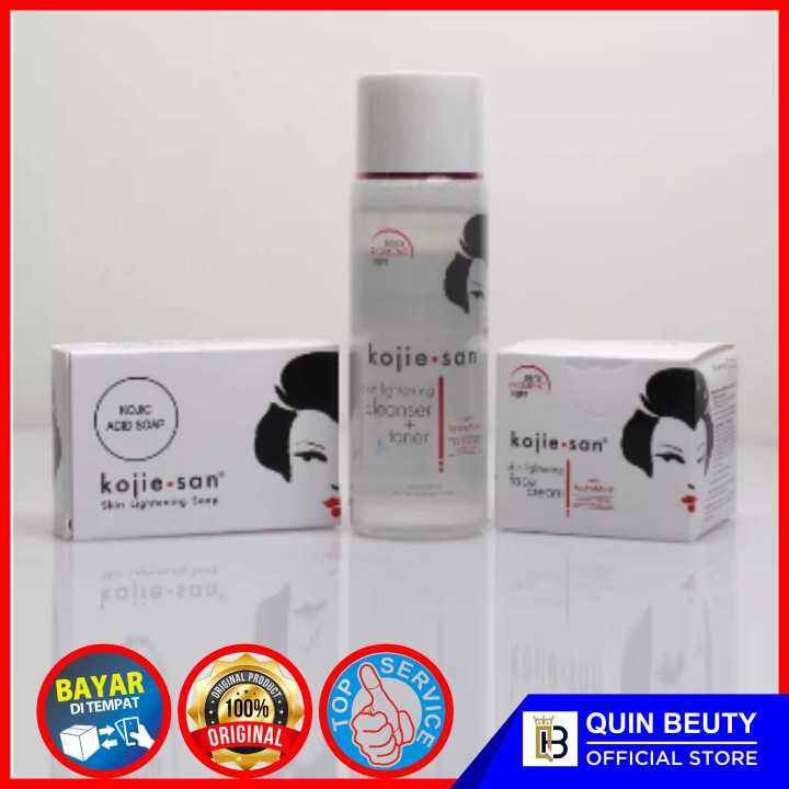 Paket 3in1 Kojie San - Kojisan - Kojiesan Face Lightning Cream + Sabun ...