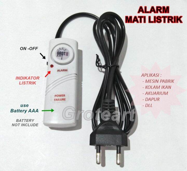 Power Failure Alarm Sensor Alarm Mati Listrik PLN Padam baterai AAA ...