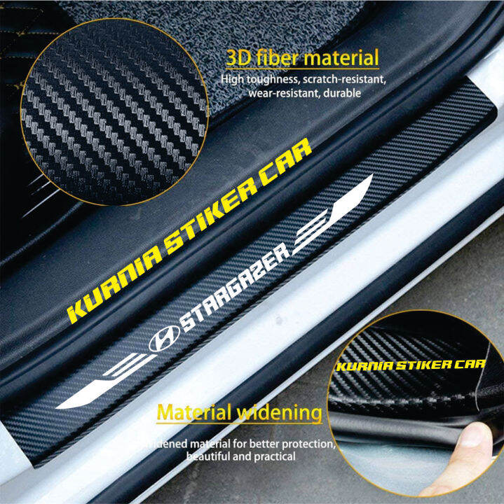 SILL PLATE KARBON 3D MOBIL HYUNDAI STARGAZER STICKER CARBON 3D PIJAKAN ...