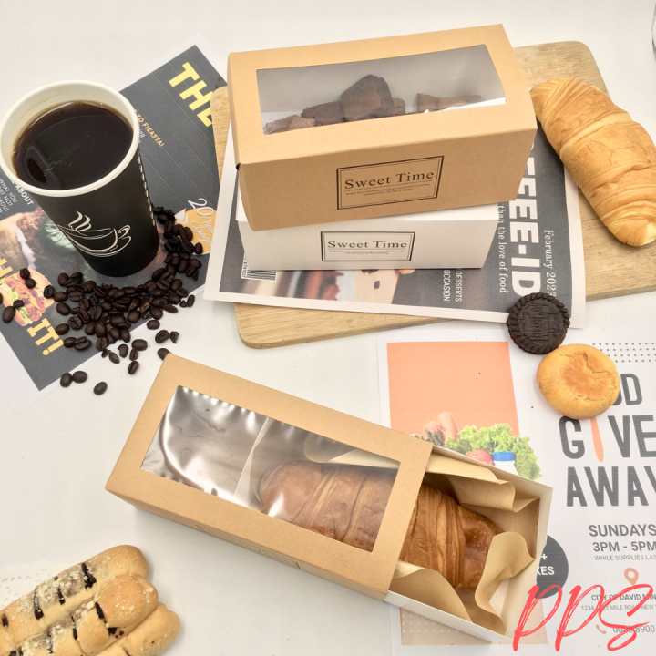 20pcs Set Sweet Time Window Type Swiss Roll Cake Box Loaf Box Banana ...
