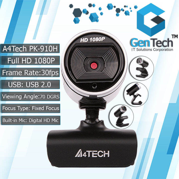 A4TECH WEBCAM FULL HD 1080P, 30FPS, USB 2.0, BUILT-IN MIC, FIXED FOCUS ...