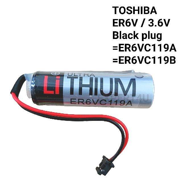 ER6VC119A PLC Battery หรือ ER6VC119B หรือ ER6V 3.6V ขั้วต่อสีดำ ใช้ ...