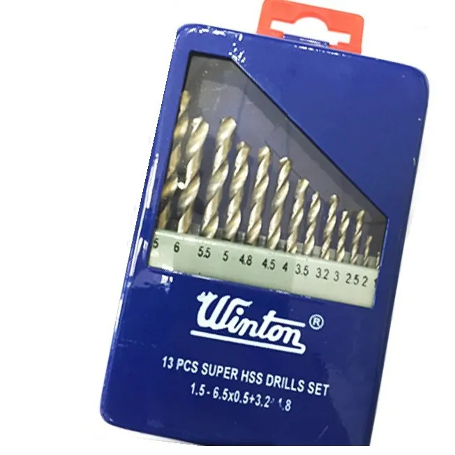 ( โปรโมชั่น+++ ) WINTON ดอกสว่านเจาะเหล็ก เจาะไม้ 13 ชิ้น 1.5-6มิล. ...