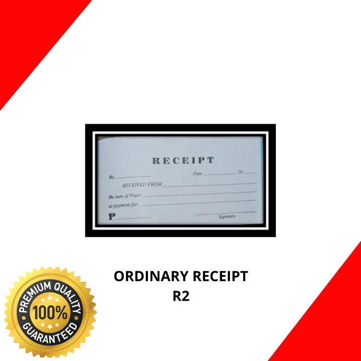 Ordinary Receipt | R2 | Duplicate | Bulk Orders of 100 booklets | Lazada PH