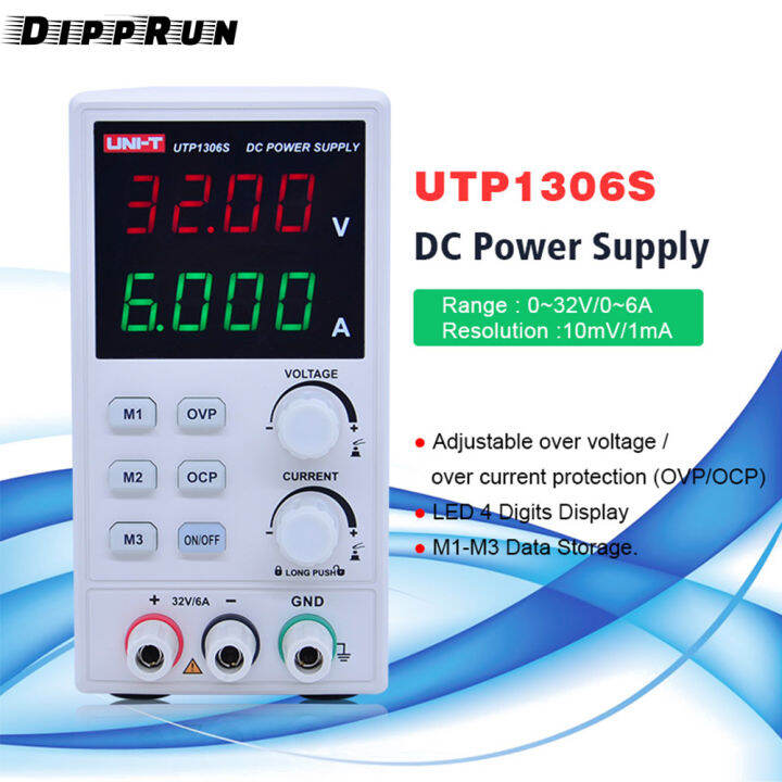 DIPPRUN UNI-T UTP1306S Regulated Switch DC Power Supply Adjustable 32V 6A Single Channel 4Bits ...