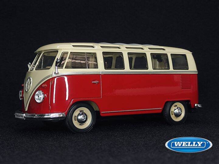 1963 VOLKSWAGEN T1 BUS Light Red Color 1/24 (welly) | Lazada.co.th