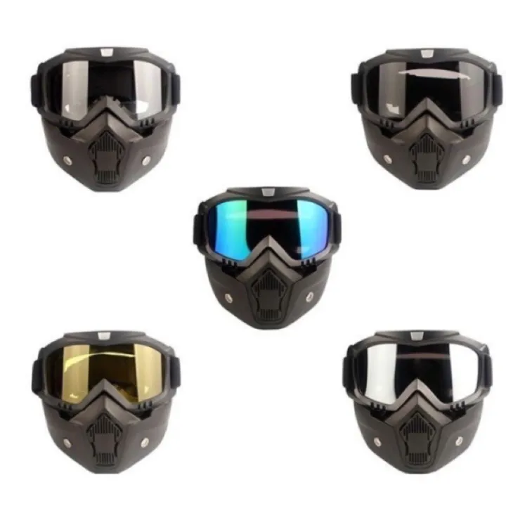 Motorcycle Eyeglass Detachable Uni Mask With Goggles Mask U-202 | Lazada PH