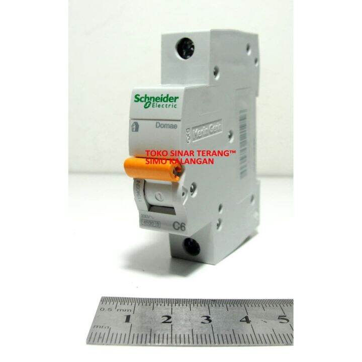 AGA MCB SCHNEIDER DOMAE 6 Ampere C6 1300W SNI I Oranye 6A Bagus Aman Murah | Lazada Indonesia