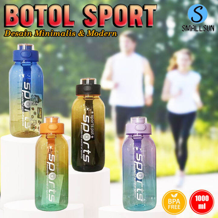 (SS) Botol Minum Sport Bening Gradasi 1 Liter Botol Olahraga Botol ...