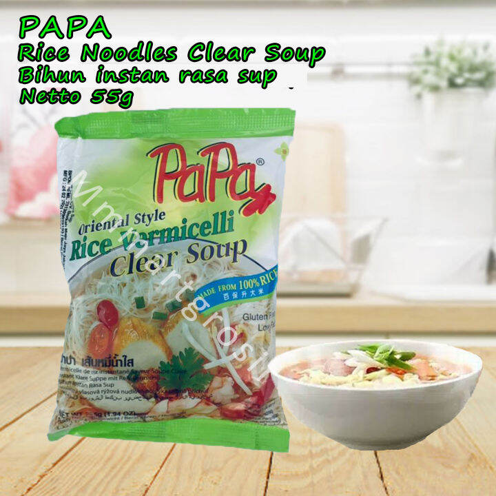 Papa / Rice vermicelli Clear Suop / Bihun instan rasa sup / 55g ...