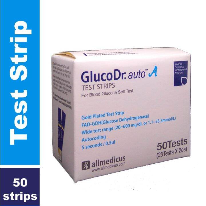 GLUCO DR AUTO A BLOOD GLUCOSE TEST STRIPS 2X25'S OR 25'S | Lazada