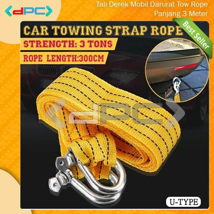 TALI DEREK MOBIL DARURAT TOW ROPE PANJANG 3 METER | Lazada Indonesia