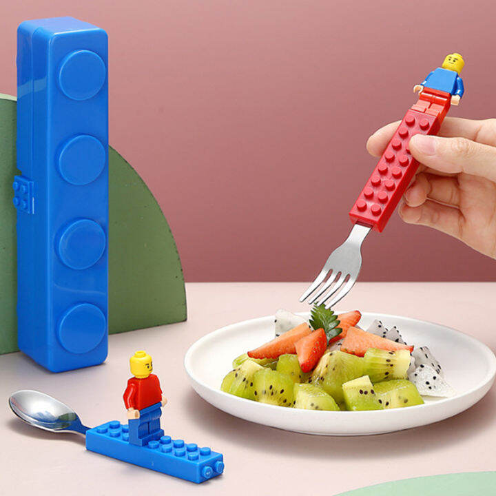【In stock】lego Spoon Fork Set for kids, Building Blocks Flatware ...