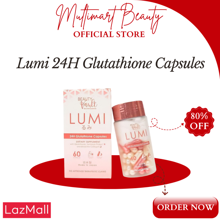 Lumi 24H Glutathione Capsules by Beauty Vault (60 capsules) | Lazada PH