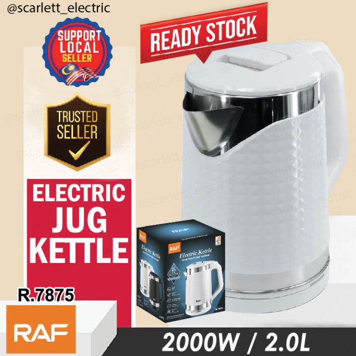 RAF 2.0L Cordless Electric Jug Kettle 2000W Fast Boiling 360° Rotating ...