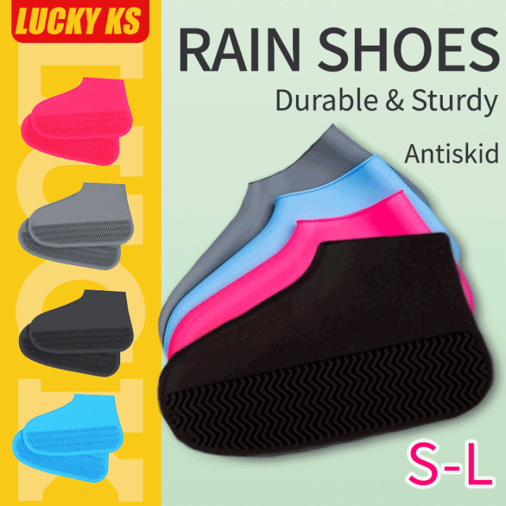 Rain shoe cover non-slip wear resistant silicone shoe cover short ...
