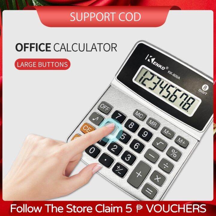 Mini Electronic Calculator Office Slide Switch Big Display 12/8 Digits Stationery Office ...