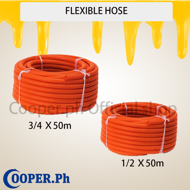 eoppo pvc orange flexible hose 50m long 1/2and3/4 | Lazada PH