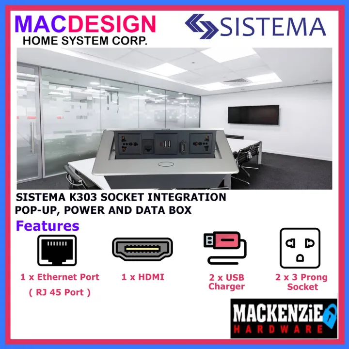 SISTEMA K303 SOCKET INTEGRATION POP UP POWER AND DATA BOX | Lazada PH