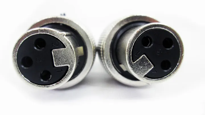 2pcs XLR 3 Pin Female w/ lock and spring MIC Jack Plug Audio Microphone ...