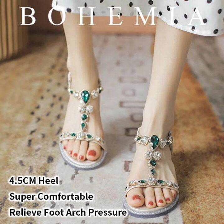 kangqu Rhinestone Wedge Sandals | Lazada PH