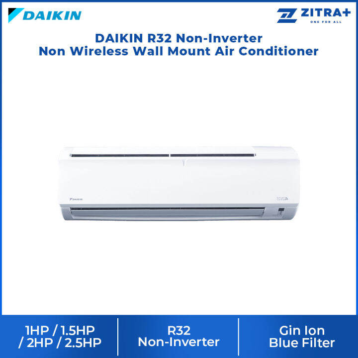 Daikin 1HP/1.5HP/2HP/2.5HP R32 Non Inverter Wall Mount Air Conditioner FTV-P SERIES (R32) (No ...