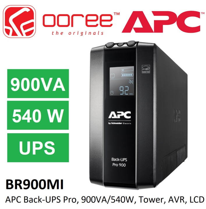 APC BR900MI BACK-UPS PRO, 900VA / 540W, TOWER, 230V, 6X IEC C13 OUTLETS ...