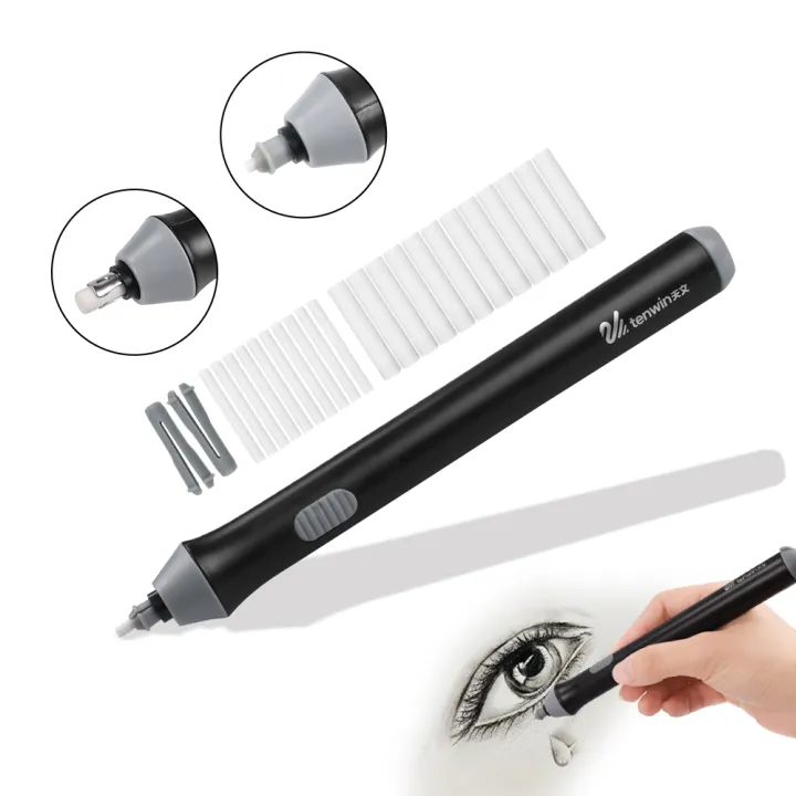 Adjustable Electric Pencil Eraser Kit Battery Operated Highlights ...