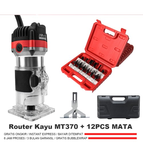 PAKET MESIN TRIMMER / PROPIL KAYU YUKIDO + MATA ROUTER KAYU SET 12PCS ...