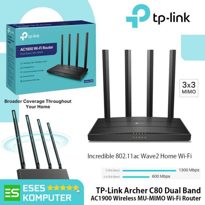 Router TP-Link Archer C80 AC1900 Wireless 3x3 MU-MIMO Wi-Fi Router ...