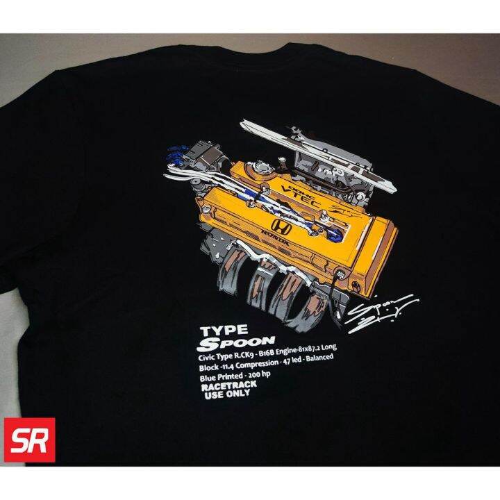 Spoon B16 Black / SR Raceware Official Streetwear Classic Style Loose ...